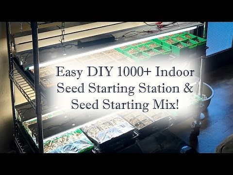 How to Build a Cheap & Easy DIY Seed Starting Station w/Grow Lights (& DIY Soil Starting Mix Recipe)