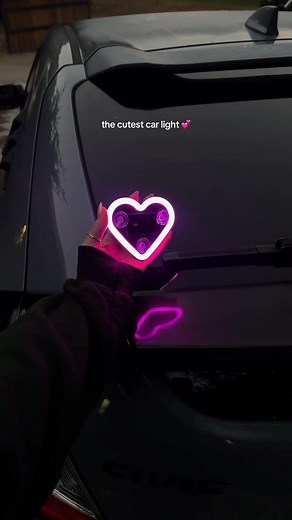 Solar Wireless LED Triangle Heart C-Pillar Neon Light – Stylish...