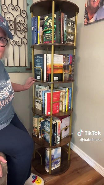 Flycity 3-5 Tier Rotating Bookshelf ! 3, 4 or 5 Tier. Gold, Bkack or White! #tiktokshopblackfriday #flycity #flycityfurniture #rotatingbookshelf