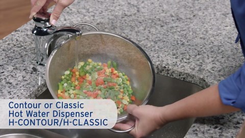 InSinkErator Invite Contour Series 1-Handle 5.6 in.Instant Hot Water Dispenser Tank with Faucet in Chrome H-CONTOUR-SS