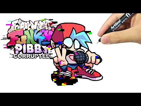 How To draw Boyfriend Corrupted, How To Draw Boyfriend From Friday Night Funkin, How o Draw Fnf Bf.