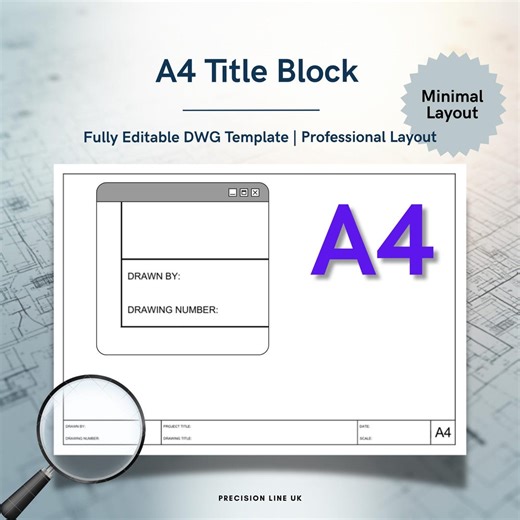 Autocad ISO A4 Minimal Layout Title Block Template - Editable DWG Layout (digital Download) - Etsy
