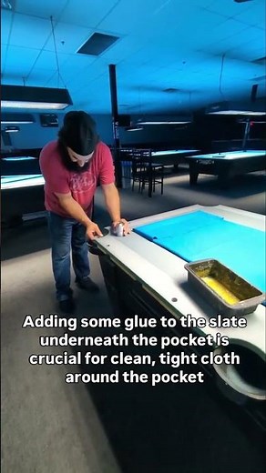 Why gluing the bottom of the slate pocket on a pool table is an important step when recovering...