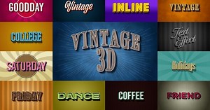3D Vintage Text Effects