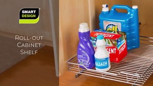 Smart Design Pull Out Dual Garbage Can - Set of 2, 6 Gallon Waste Basket - Easy to Clean Design - Sink Cabinet, Trash Shelf Kit, Recycle Bin, Slide Door Drawer - Kitchen - 15.75 x 16.5 Inch - White