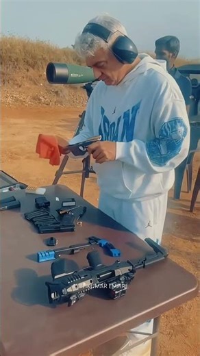 Ajith Kumar’s Ultimate Gun Practice! 🔥🥵 #Shorts
