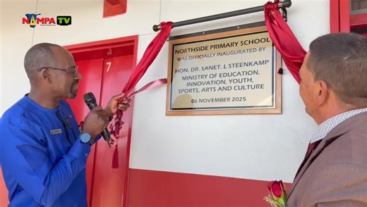 INAUGURATION: The Northside Primary School is officially inaugurated in Rehoboth on Thursday. It’s accommodating 195 learners from Grades 0 to 3. Previously operating under Rehoboth Primary, the school moved to its own premises in August. Phase two is underway, with plans to add seven classrooms, an administration block, a library, a computer lab, and a toilet block for senior learners. (Video: Charmaine Boois) #NampaTV | Namibia Press Agency