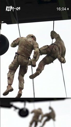 U.S. Army Soldiers rappel from a UH-60 Black Hawk helicopters