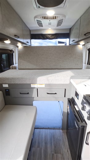 The smallest camper van with the most storage. Meet the 2026 Rize Sport 18ZS, a 17'-11" camper van that’s ready for weekends, road trips, and “let’s just go” moments. The best part? A rear flip-up bed with storage below, so you can bring your stuff along without the clutter. Learn more 👉 www.thormotorcoach.com/rize #vantour #vaninterior #campervan #vanstorage #travelvan | Thor Motor Coach