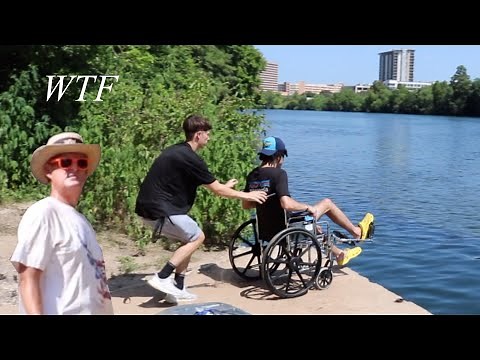 Pushing a Crippled Person in to Water