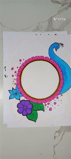 raund paper border design | #vairalshort #paperart #youtubeshorts