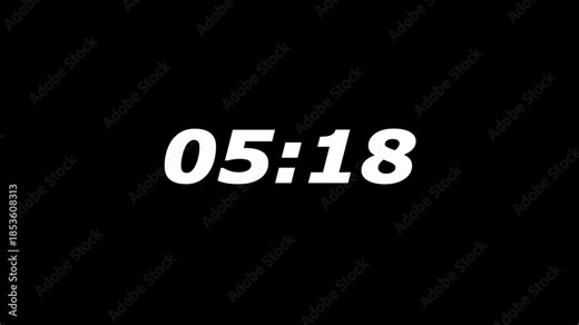 Minute digital timer. Digital 10 second timer, 10 second timer countdown animation, seconds and transparent background 10 second timer, countdown video.on black background,with video animation.