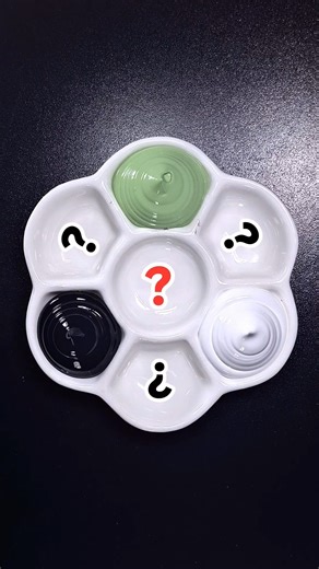 Mix Mint + White + Black = ? #colormixing #satisfying #colorwinka