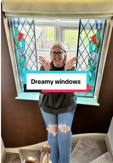 I couldn’t resist these beautiful floral stained glass panels when they came up on Facebook , now I just need to find a way to install them 🙈🌹 #viral#stainedglass#cottagecore#dreamy#romantic