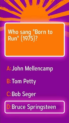 Can you identify the artist who sang Born to Run in 1975?