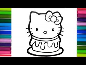 How to Draw a Cute Hello Kitty Cake | Step-by-Step Drawing Tutorial