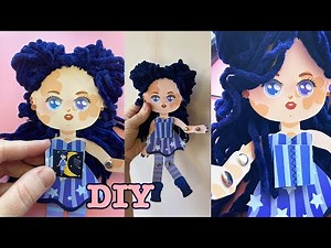 How to Make an Articulated Paper Doll with Yarn Hair ✂️💖 | Step-by-Step DIY Paper Doll Tutorial