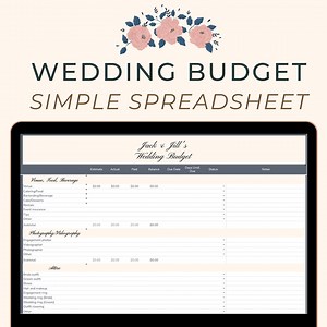 Simple Wedding Budget Tracker, Excel and Google Sheets - Etsy