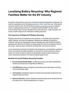 Localizing Battery Recycling_ Why Regional Facilities Matter for the EV Industry - SlideServe