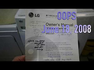 LG Washing Machine door hinge and control buttons fix