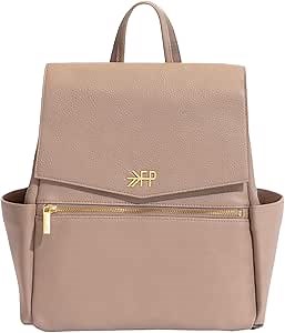 Leather Mini Diaper Bag Backpack, Compact Size with Changing Pad & Insulated Pockets | Freshly Picked