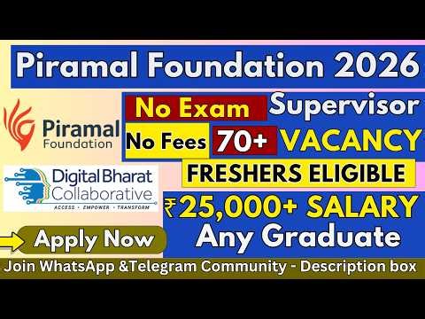 Swasth Bharat Abhiyan Recruitment 2026 | Piramal Foundation |Salary, Eligibility & Selection Process