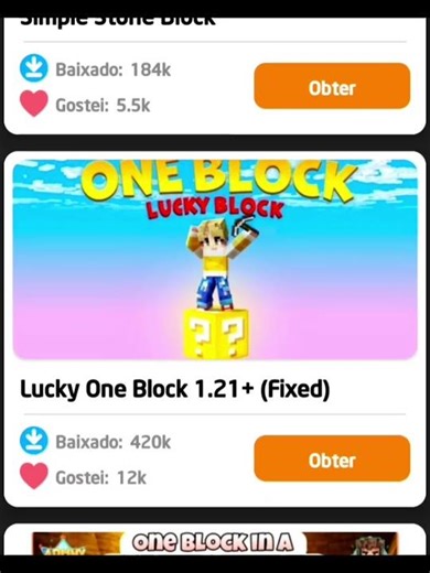 ✅️Como abaixar o mapa one block de Lucky Block no Minecraft #minecraft #games #gameplay #vaiprofy