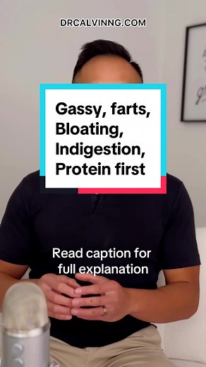 Many of my patients will report back saying that they don’t need digestive enzymes to help them with gas and bloating anymore after they start eating their proteins first, followed by carbs/starches. The reason why is because protein digestion takes more effort from your gut. Stomach acid (hydrochloric acid - HCl) activates pepsinogen into pepsin, a protein-digesting enzyme in the stomach. Adequate acidity (pH of 1-2 ideally) is used to denature (unfold) proteins. Denaturing = deactivate, so ade