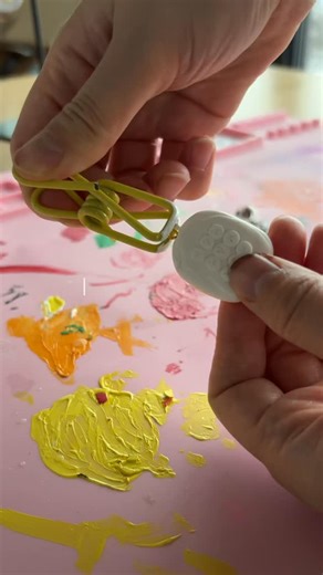 this is where it gets its personality — layer by layer, brushstroke by brushstroke, turning a simple form into something expressive and tactile. slow, intentional, and finished by hand to be held, fidgeted with, and enjoyed every day. shop my handmade clay pieces on etsy 🤍 #handpainted #handmadeclay #clayprocess hand painted clay, clay painting process, handmade clay art, slow craft, tactile art, clay worry stone, handmade accessories | Amy Yang