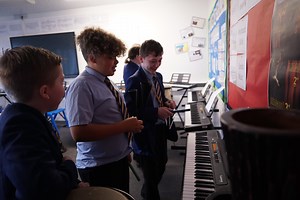 Year 7 Music students enjoyed a noisy morning playing with percussion instruments and learning how to read notation. Great engagement! | Ormiston SWB Academy