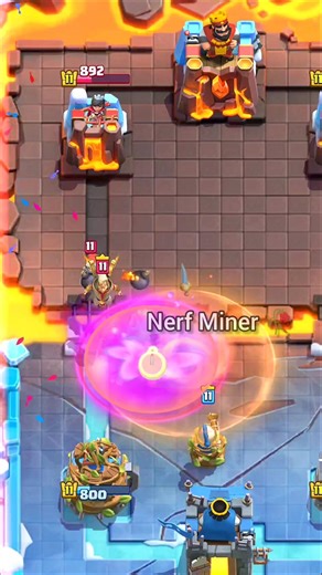 NERF MINER🥀!! #clashroyale #supercell #clash #miner #nerfminer #larrylegend