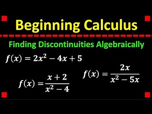 Finding Discontinuities Algebraically in Calculus 1