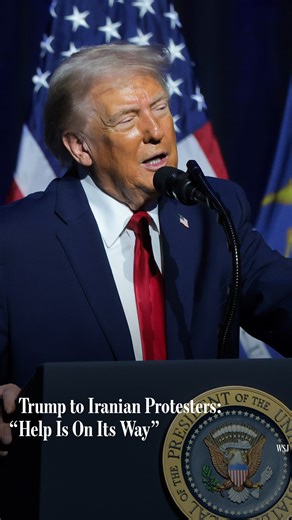 The Wall Street Journal on Instagram: "President Trump on Tuesday told Iranians protesting against their government that “help is on its way,” the latest sign the U.S. might soon take action against a regime that mounting evidence shows has killed thousands of demonstrators during a popular revolt.⁠ ⁠ The message, delivered first on social media and then in a speech in Detroit, indicated that Trump is on the verge of a fresh intervention in Iran, potentially wading the U.S. into a confrontation