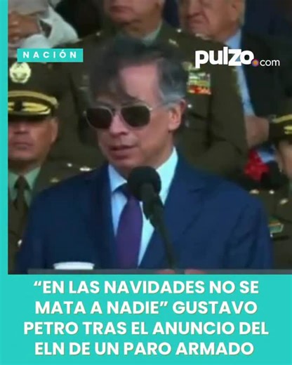Pulzo on Instagram: "Durante una reciente intervención, el presidente Gustavo Petro se refirió al anuncio de un paro armado por parte del ELN y lanzó fuertes críticas contra quienes promueven este tipo de acciones. ❌ El mandatario aseguró que se trata de “traquetos disfrazados de guerrilleros” que buscan sembrar miedo en la población y desestabilizar al país, especialmente en una época dedicada a la unión y la reconciliación. Petro reiteró que su directriz es clara y contundente: “en esta Navida