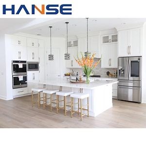 [Hot Item] Custom Modular Modern Design MDF Melamine Board Kitchen Cabinets with Wooden Doors and Accessories