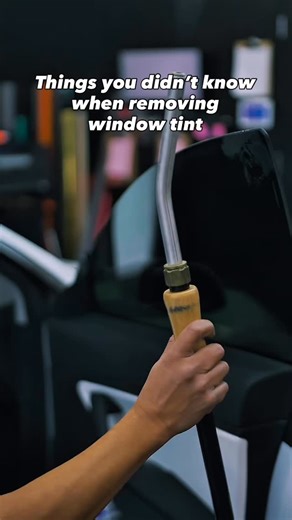 It’s more than just peeling film off the glass.✅ Things you didn’t know when removing window tint: 1️⃣ Old tint doesn’t just peel off clean, most of the time it leaves behind sticky glue residue that takes extra time to remove. 2️⃣ Steam can help remove the film, but it doesn’t always remove the adhesive, which means more labor and detailing on the glass. 3️⃣ Tint removal takes patience. Rushing the process can damage the glass or leave haze and streaks behind. 4️⃣ Rear windows are the riskiest 