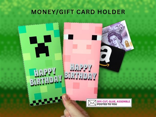 Mining Game Gift Card Holder | DIY Money Envelope, Cash Scratch Card, Funny, Cash Envelope, Birthday Gift, Gamer Gift, Pc Game, Xbox, Ps5 - Etsy