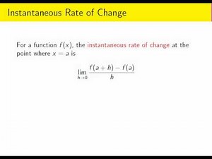 Instantaneous Rate of Change