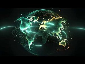 [4K] Global network connection - World map point and line composition - screensaver - footage