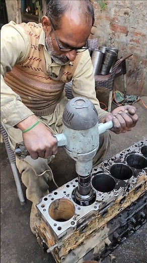 Truck Engine Cylinder Honing Process | Diesel Engine Rebuild & Precision Machining #shorts