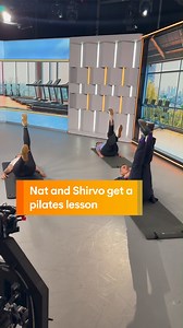 Tomorrow is World Pilates Day, so founder of The Pilates Journal, CJ Barb joined Brekky Central to take Nat and Shirvo through a workout. #pilates #pilatesjournal #stretching #exercise #workout #sunriseon7 WATCH SUNRISE FOR MORE | @7plus ☀️ | Sunrise