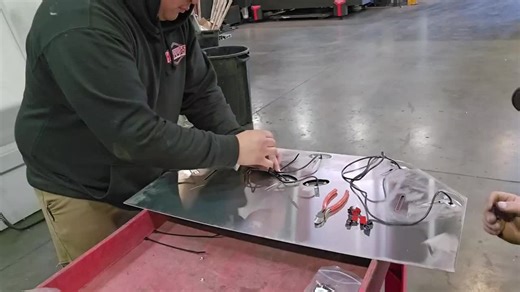 tons of wiring, for this lighting setup to accent the base stand on javiers 62 impala#