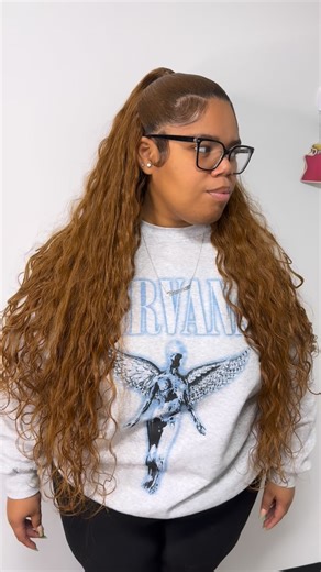 Natural Hair Weave & Braid Specialist on Instagram: "Low Pony 1/2 Up Down Quick Weave 🍯 _____________________________using - breezy wave 30” hair . #quickweaves #hairstyles #exploremore #rvahairstylist #foryou #exploremore"