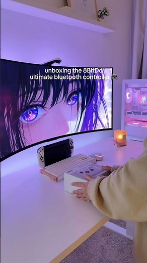 Controller in hand, stress out the window 🎮✨#8bitdo #desksetup #GamingSetup #CozyGaming #unboxing
