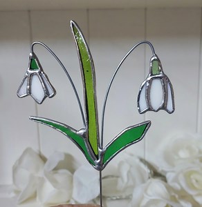 Stained Glass Snowdrop. Snowdrop Plant Stake. Plant Buddy. Glass Flowers. Spring Flower. White Flower. Flower. Mothers Day Gift. - Etsy