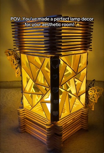 DIY Lamp Project with Popsicle Sticks for Aesthetic Decor