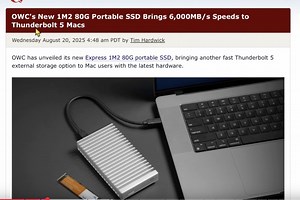 OWC announces 1M2 at 80 gbps (I guess it's Thunderbolt 5)
