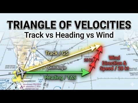 Triangle of Velocities Explained | Track, Heading & Wind (Aviation Navigation Basics)