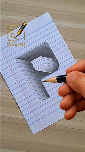 3D Letter “P” Drawing 🌍 | Amazing Optical Illusion Art