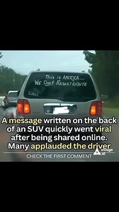 A message written on the back of an SUV quickly went viral after being shared online.The message was spotted on the back of the SUV, and many applauded the driver after a Reddit user shared the photo on the site...Find out what was written in the first comment👇👇 | Story of Veteran